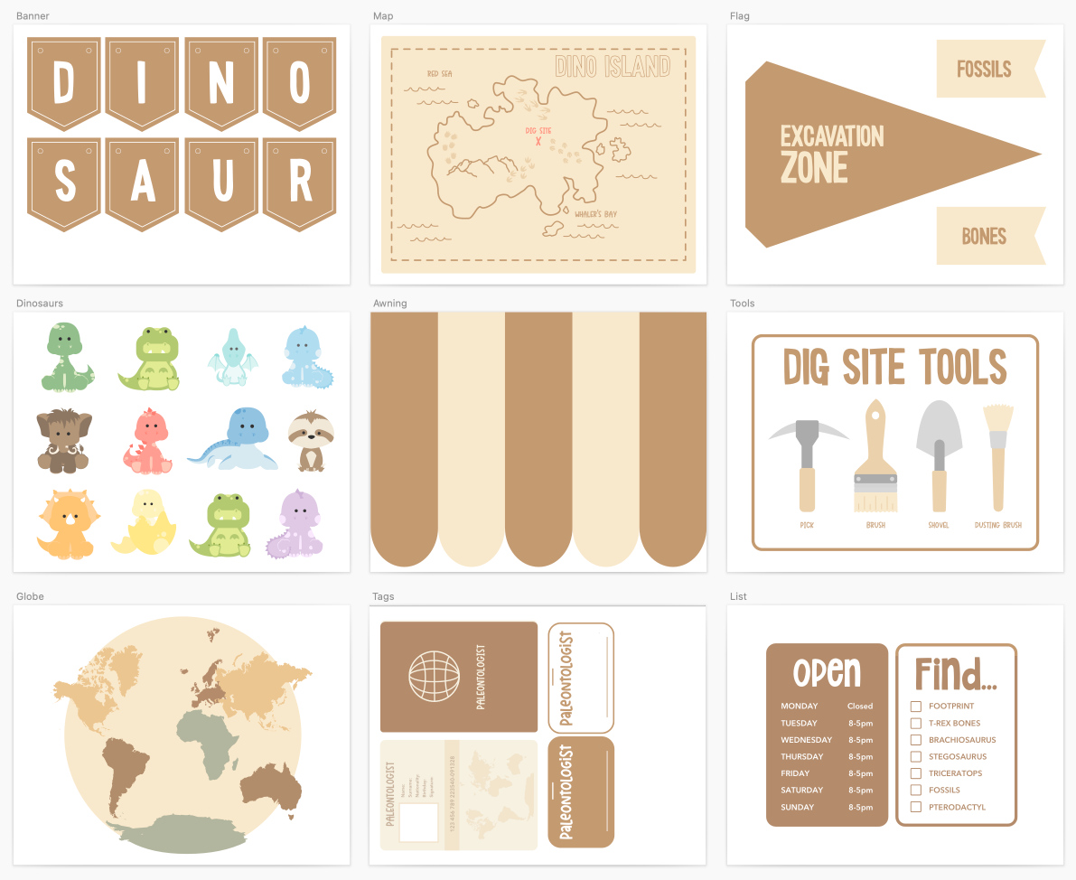 Dinosaur Dig Paleontologist Printable Dramatic Play Kit – The Rocking ...