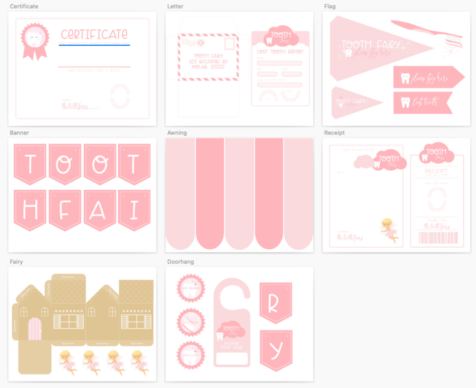 Tooth Fairy Printable Dramatic Play – The Rocking Horse Co.