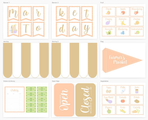 Farmer's Market Printable Dramatic Play Set – The Rocking Horse Co.